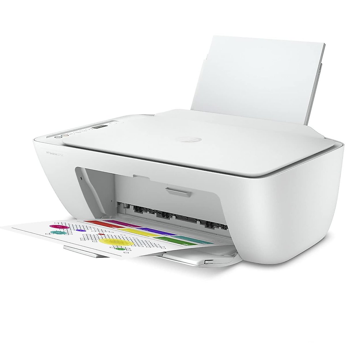 HP DeskJet 2752B Wireless All-in-One Color Inkjet Printer for Home Office, White - Print Scan Copy - Icon LCD Display, 4800 x 1200 dpi, WiFi, Bluetooth, Hi-Speed USB, Instant Ink Ready