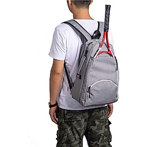 QCWN 2 Raquet Tennis Bag,Tennis Bags For Men Women,Tennis Backpack,Durable Tennis Bookbag,Tennis Pickleball Bag,Tennis Bag Waterproof,Raquet Carrier for Balls, Pickleball Paddles, Badminton Rackets