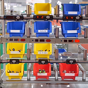 Aerkaa Large plastic garage storage bins Shelf storage bins Wall Mounted storage bins(Red, pack of 9)