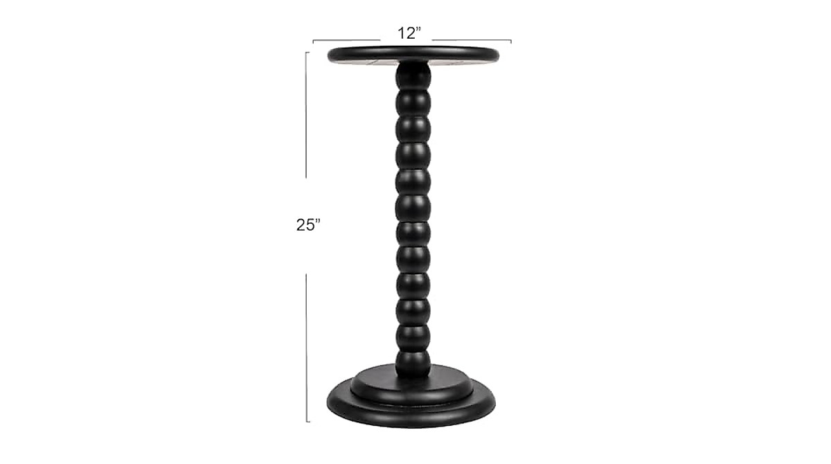 Creative Co-Op Black Pedestal Cocktail Table
