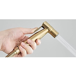 GMWARDDF Shower Sets for Bathroom Matte Black Bidet Single Cold Water Bidet Faucet Stainless Steel Bidet Water Crane for Toilet Brushed Gold