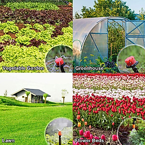 Drip Irrigation Kit 50ft/15m Garden DIY Irrigation System with Distribution Tubing Hose Adjustable Nozzles Plant Watering Kit Mist Irrigation System for Garden, Patio, Greenhouse, Lawn