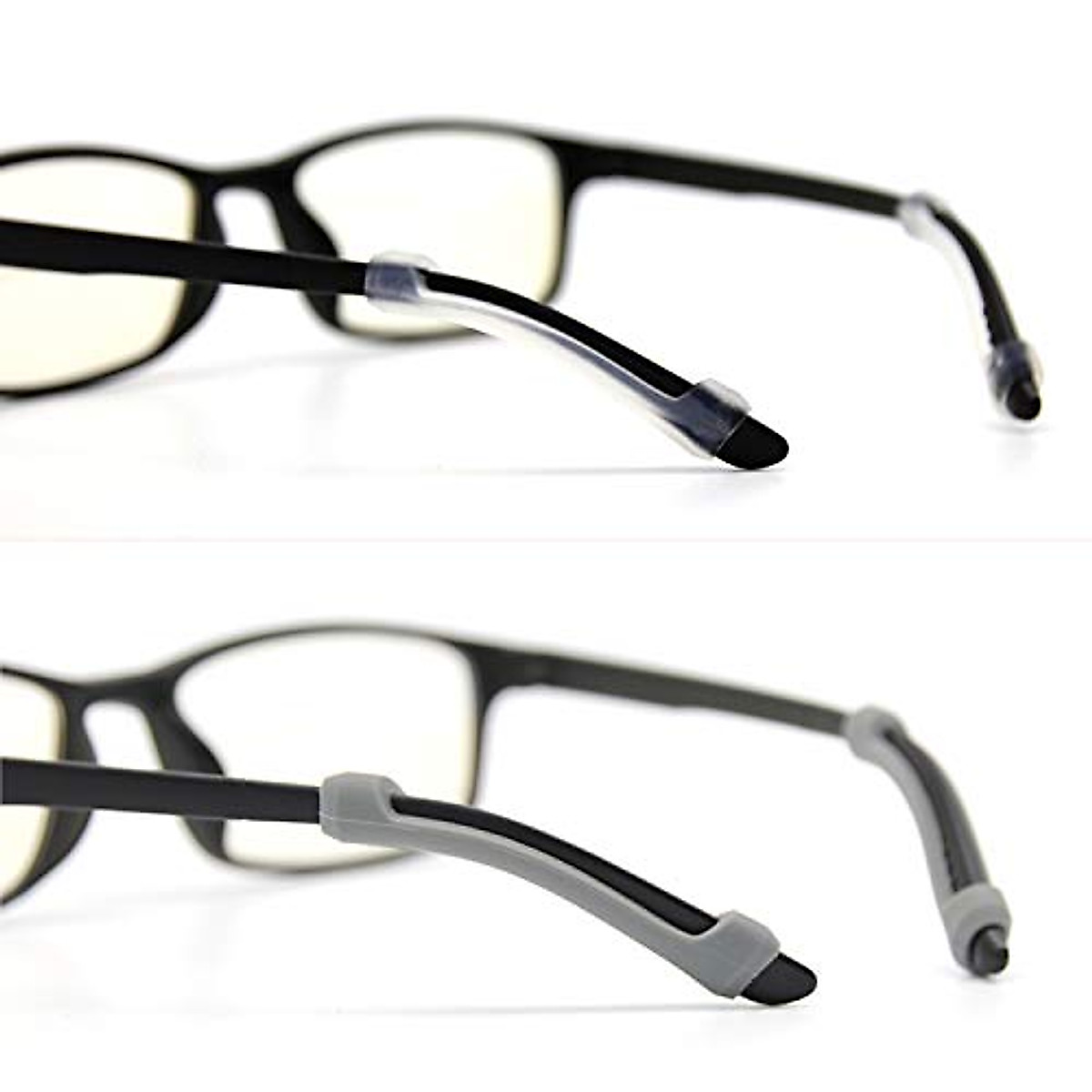 Alamic Eyewear Retainer Eyeglass Temple Tip for Kids and Adults Silicone Anti Slip Holder for Glasses Piece Ear Hook - 12 Pairs