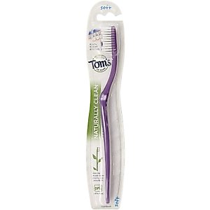 Tom's of Maine Toothbrush Naturally Clean, Soft 1 ea (Pack of 4)