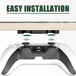 RUKUHOT 2 Pcs Controller Desk Mount Fit for PlayStation 5/PlayStation 4 Controller, PS5 Controller Holder Storage Rack, No Drilling Stick Under Desk Stand Hanger for PS4 Gaming Controllers