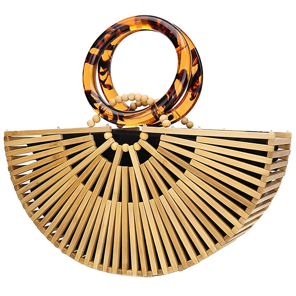 Bamboo Purse for Women Top Handle Bag Tote Bag with Inner Bag Satchel Hobo Bag Purses Gift for Women