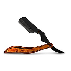 Wooden Straight Razor, Stainless Steel Professional Vintage Barber Razor for Men Straight Edge Razor Close Shaving Men's Manual Shaver for Barbershop Salons Hairdressing – Black