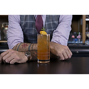 Crafthouse by Fortessa Professional Barware by Charles Joly, Etched Schott Zwiesel Tritan 16.2 oz Iced Beverage, Longdrink, Collins Barware/Cocktail Glass, Set of 4