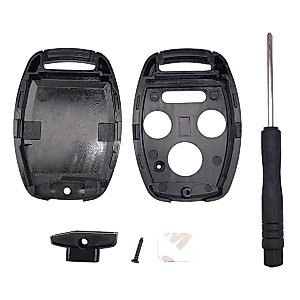 Pack 2 Horande Replacement Key Fob Cover Case fit for Honda 2003-2014 Accord 2005-2006 CR-V Ridgeline 2006-2013 Civic 2009-2015 Pilot Keyless Entry Key Fob Shell 3+1 Buttons