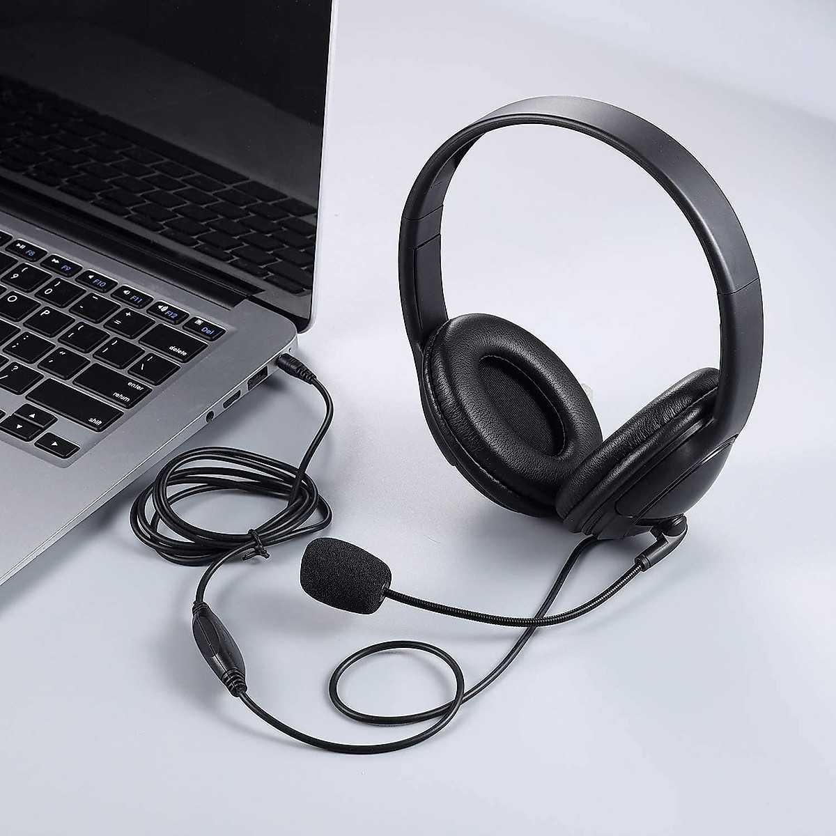 Hongzan Wholesale Bulk Headphones with Microphone 10 Pack for School Classroom, Durable Wired Headsets & Mic Class Set for Kids Students and Adult（10 Black）