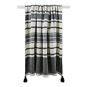 DII New Traditional, 2-Tone Chevron Stripe Throw, 50x60, Black