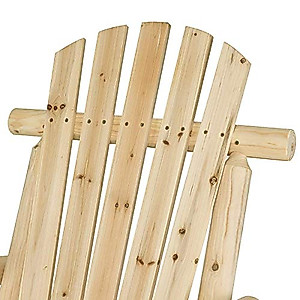 Casart Log Rocking Chair Wood Porch Rocker Lounge Patio Deck Balcony Furniture Rustic Single Rocker Natural