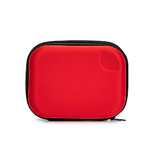 Jipemtra First Aid Hard Case Empty, First Aid Hard Case First Aid EVA Hard Red Medical Bag for Home Health First Emergency Responder Camping Outdoors (6.8x5.3x2.2 Round)