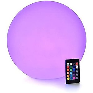 LOFTEK LED Dimmable Light Ball: 12-inch Waterproof Floating Pool Lights with Remote, 16 Colors Sphere Night Light, Cordless & Fast Chargeable, Sensory Toys for Kids, Home, Party, Pool Decor