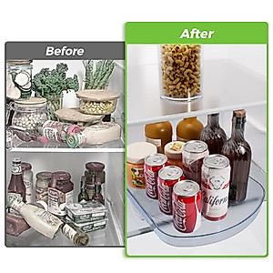 Lazy Susan for Refrigerator, Fridge Lazy Susan Truntable for Storage Pantry, Refrigerator Lazy Susan Rectangle for Kitchen, Square Turntable Organizer for Fridge, Cabinet, 16.1 x 11.1 Inch