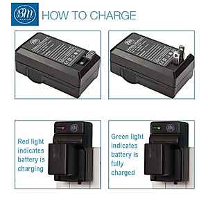 BM Premium 2 VW-VBT380 Batteries and Charger for Panasonic HC-V800K, HC-VX1K, HC-WXF1K, HCV510, HCV520, HC-V550, HCV710, HC-V720, HC-V750, HC-V770, HC-VX870, HC-VX981, HCW580, HC-W850, HC-WXF991