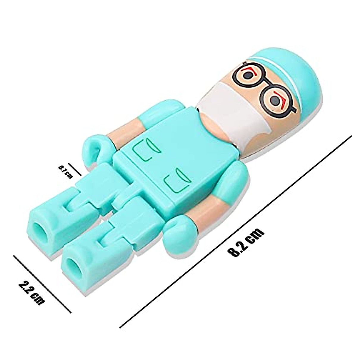USB Flash Drive 64GB Cartoon Doctor Model USB Drive Thumb Drives USB 2.0 Memory Stick for External Data Storage, Green