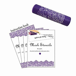 ART KITCHENWARE Flower Mesh Cake Stencils for Royal Icing Peony Cake Lace Stencil for Wedding Cake Decorating Cookie Stencils for Bakery 19"×5.12"