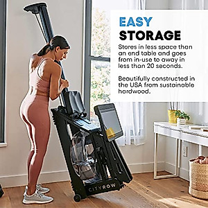 CITYROW Max Rower - Portable Rowing Machine for Home - Gym Quality Exercise Equipment - Low Impact, High Intensity Row Machine for All Fitness Levels - Large HD Touchscreen with Bluetooth Connectivity