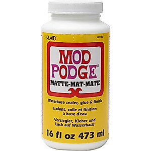 Mod Podge CS11302 Waterbase Sealer, Glue and Finish, 16 oz, Matte & Paint Brush Applicator, 24960 2.25-Inch, Basic