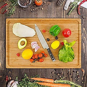 Extra Large XXXL Bamboo Cutting Board 24 x16 Inch,Largest Wooden Butcher Block for Turkey, Meat, Vegetables, BBQ, Over the Sink Chopping Board with Handle and Juice Groove