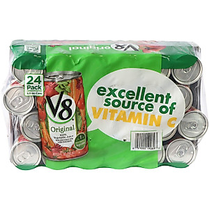 V8 Original 100% Vegetable Juice, Vegetable Blend with Tomato Juice, 5.5 FL OZ Can (Pack of 24)