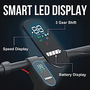 Electric Scooter 450W Powerful Motor,19mph Speed and 8.5” Honeycomb Solid Tires,Anti-Theft Lock,Wide Deck Portable & Folding e Scooter for Adults