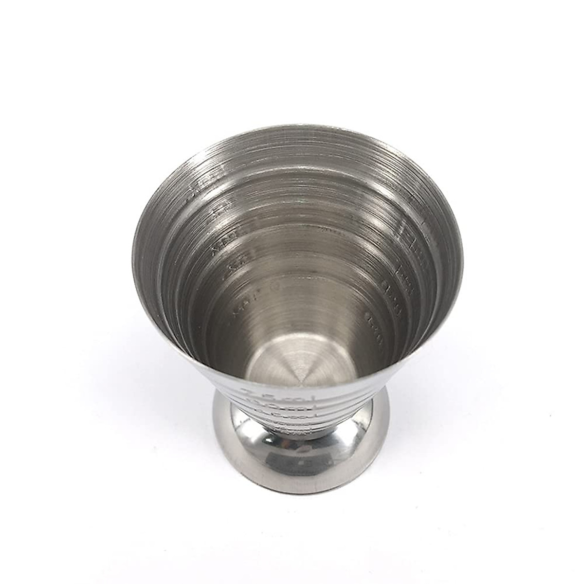 1 Piece Cocktail Jigger Measuring Cup Cocktail Measuring Cup Stainless Steel Bar Jigger Three Scales Coffee Measuring Jigger Up to 2.5oz, 5Tbsp, 75ml(Silver)