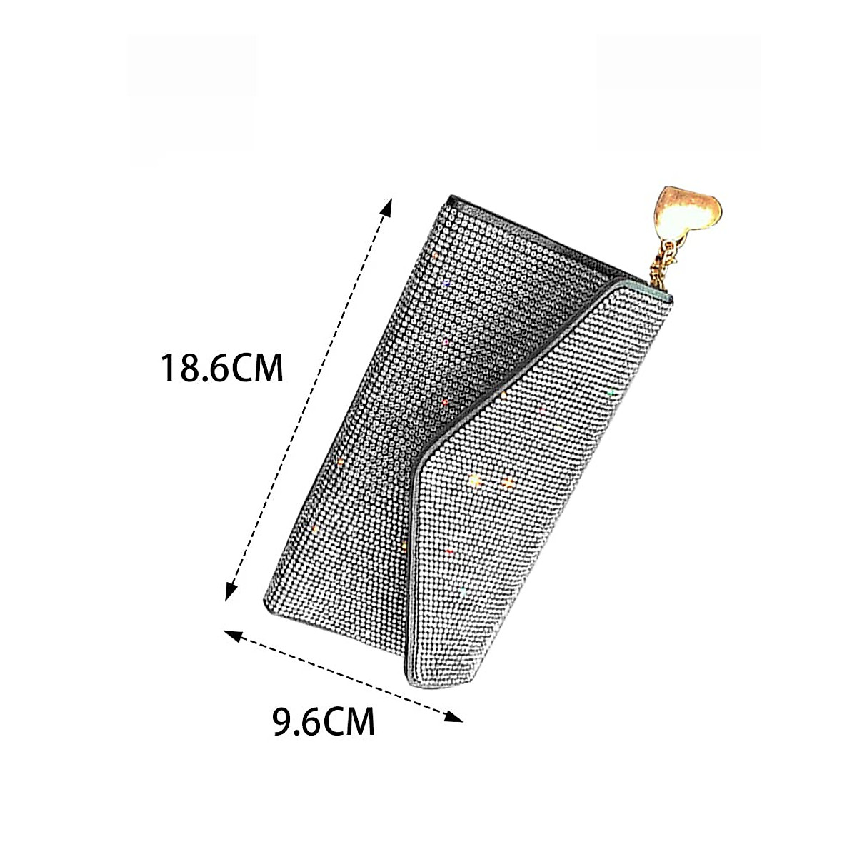 MYHOBBY Card Wallet for Women, Bling Rhinestone Lightweight Pocket Card Cases Holder Zipper Coin Purse Money Organizer (White)