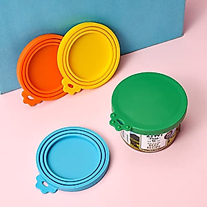 Joyinjojo 3 Pack Pet Food Can Covers Lids, Universal Size Silicone Dog Cat Food Can Lids Covers, Dishwasher Safe