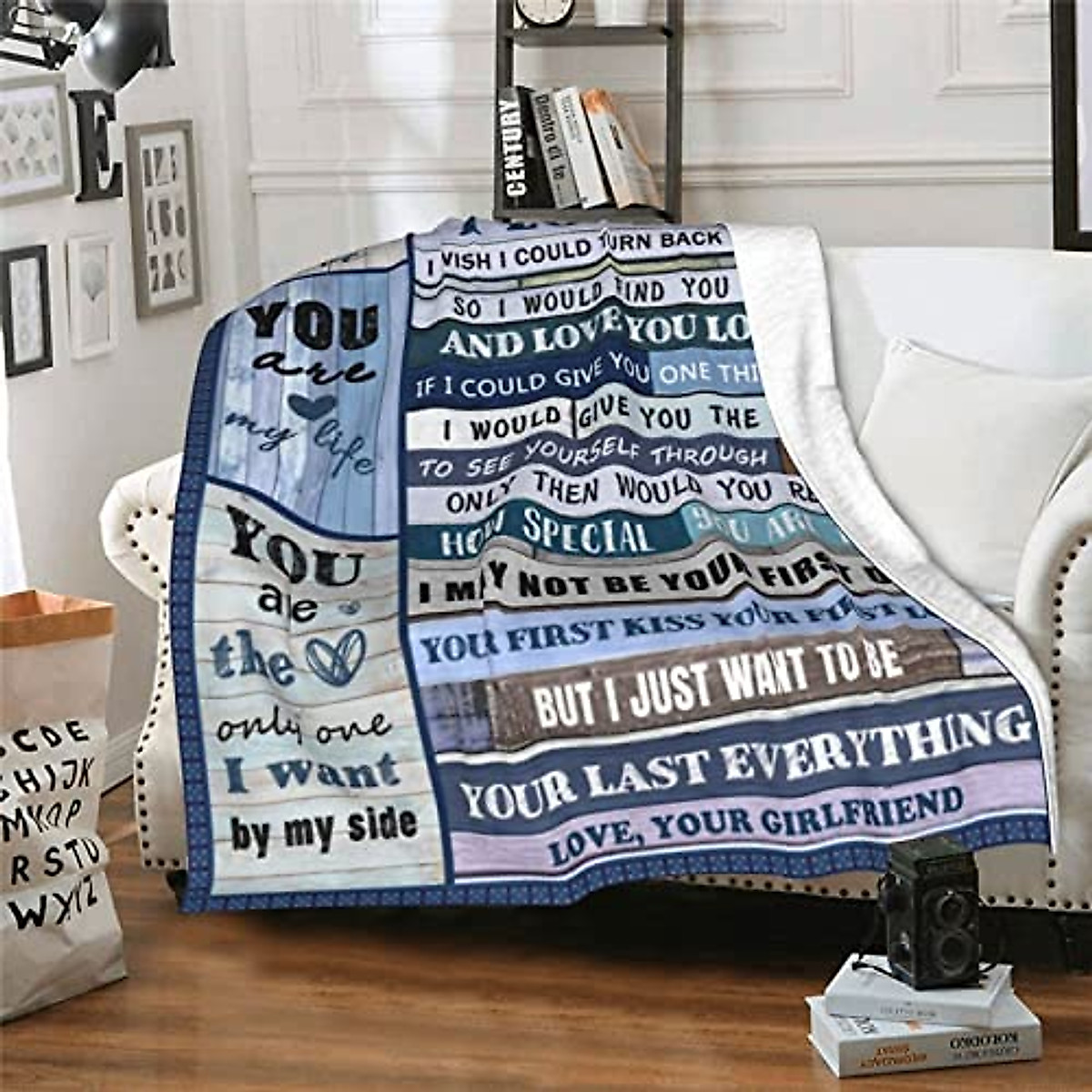 Gifts for Boyfriend, Boyfriend Blanket from Girlfriend 50''x60'', Boyfriend Birthday Gift Blanket for Boyfriend Gifts Soft Cozy Flannel Throw Blanket for Boyfriend