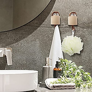 4 Pieces Squirrel Shape Adhesive Hook for Living Room Bedroom ORNOOU Cute Cartoon Creative Home Decoration Wall Hooks