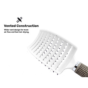 Curved Vented Hair Brush,Vent Brush, Styling for Thick Long Hair, Detangling Massage Brush for Women or Men, Fast Drying Blow Dryer Brush Wet/Dry
