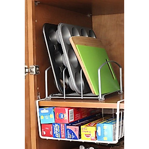 DecoBros Under Shelf Basket Wrap Rack, White