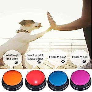 FRQNTKPA 8 Color Voice Recording Button, Dog Buttons for Communication Pet Training Buzzer, 30 Second Record & Playback, Funny Gift for Study Office Home - 8 Color Packs