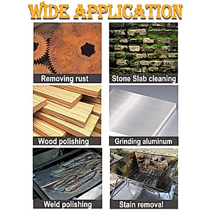 SHITIME 4.5" x 4" Abrasive Drawing Wheel Surface Conditioning Tool, 40 Grit Abrasive Drum for Metal Polishing Paint, Rust, Oxidation - 3/4" Quad Keyway for Hand held Polishing Machine