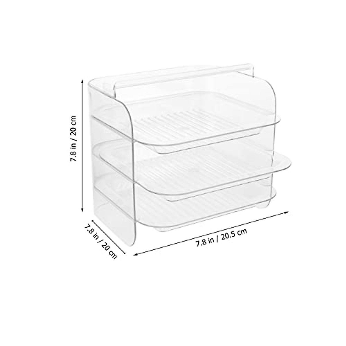 IMIKEYA Cupcake Holder Serving Trays: Kitchen Preparation Trays Stackable Food Prep Rack Organizer with Pull Out Drawers 3 Tier Meal Prep Containers White Cupcake Stand