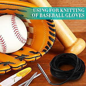 14-Piece Paracord Tool Set - Stainless Steel Lacing Needles, Smoothing Tool, Knotter with Marlin Spike for Paracord Work & Leather Weaving (Black)