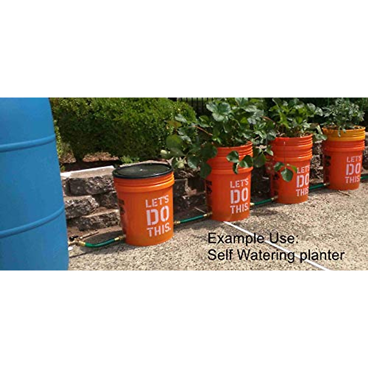 RAINPAL Rain Barrel Linking Kit (Upgraded Thicker Bulkhead Fittings and One 8 inch 3/4" I.D. hose) (RBL020)