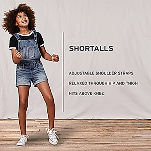 Levi's Girls' Denim Shortall, Vintage Waters, 10