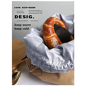 DAROSS Drawstring Lunch Bag, Reusable Small Lunch Bag，Lunch Sack，Cute Lunch Bag (Khaki)