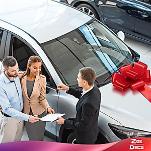 Zoe Deco Pre-Assembled Car Bow (Red, 23 inch) Gift Bows, Giant Bow for Car, Birthday Bow, Huge Car Bow, Car Bows, Big Bow for Gifts, Christmas Bows for Cars, Gift Wrapping, Big Gift Bow