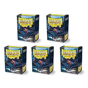 5 Packs Dragon Shield Matte Black Standard Size 100 ct Card Sleeves Value Bundle!