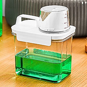 Houchu Washing Powder Container Household Detergent Box Laundry Measuring Cup Detergent Powder Storage Bucket(M)