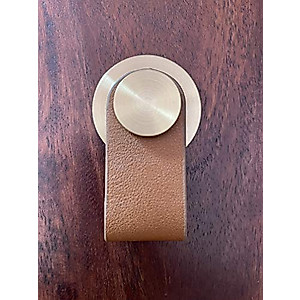 Happy Wicks Leather Pulls – Premium Faux Leather Cabinet Pulls – Set of 4 Leather Drawer Pull for Wardrobe, Kitchen, Bathroom – Heavy-Duty Design – Easy Installation – Modern and Simple Drawer Strap