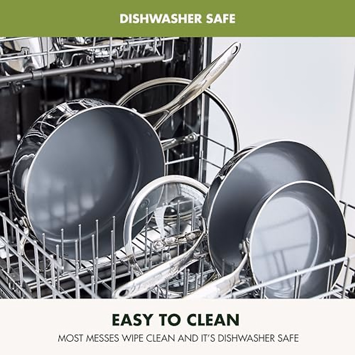 GreenPan Valencia Pro Stainless Steel 12” Wok with Lid, Induction Mirrored Tri-Ply, Ceramic Nonstick PFAS-Free PFOA- Free Coating, Multi Clad Pan, Induction, Dishwasher Safe, Oven & Broiler Safe