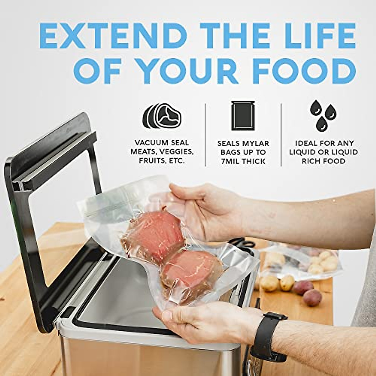 Avid Armor - Chamber Vacuum Sealer Machine USV20 Ultra Series, Vacuum Food Sealer for Wet Foods, Meat Sealers Vacuum Packing Machine, Compact Vacuum Chamber Sealer with 11.5-Inch Vaccum Sealer Bar