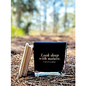 ME Mini-Escapes 14 Oz Patchouli Scented Soy Wax Candle with Inspirational Quote Fragrant Blend of Sweet Orange, Violet, Rose & Iris Relaxation & Stress Relief for Home or Office