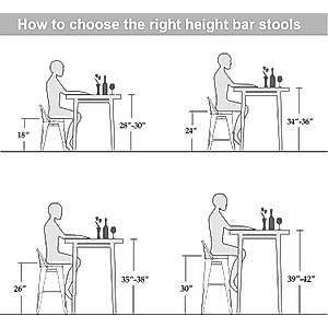 Changjie Furniture 18 Inch Stools Backless Industrial Metal Bar Stools Kitchen Stackable Stools Short Stools School Classroom Stools Metal Dining Chairs Set of 4 (18 inch, Matte Black)