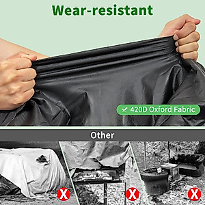 HVAC YELLOW HAT Patio Furniture Covers, Outdoor Furniture Cover Waterproof, Heavy Duty 420D Outside Table and Chair Covers, Fits up to 98 Inch L x 78 Inch W x 32 Inch H